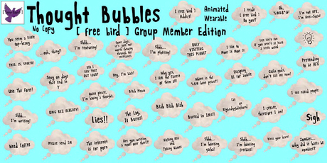 Second Life Marketplace - [ free bird ] Group Thought Bubble - Writing ...